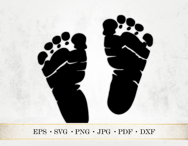 Baby Footprint SVG Baby Feet Cut Files Newborn Digital File - Etsy