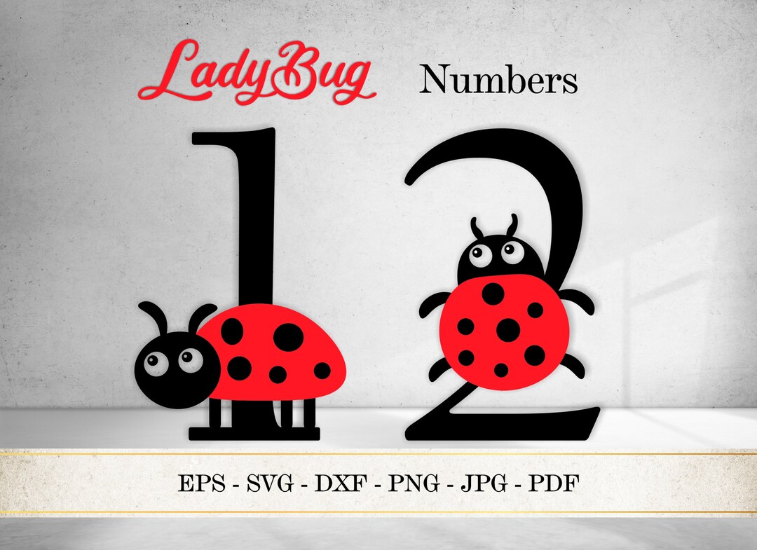 Lady Bug Numbers SVG, 0 to 9 Digital Numbers, Eps, Svg, Dxf, Png, Jpg ...