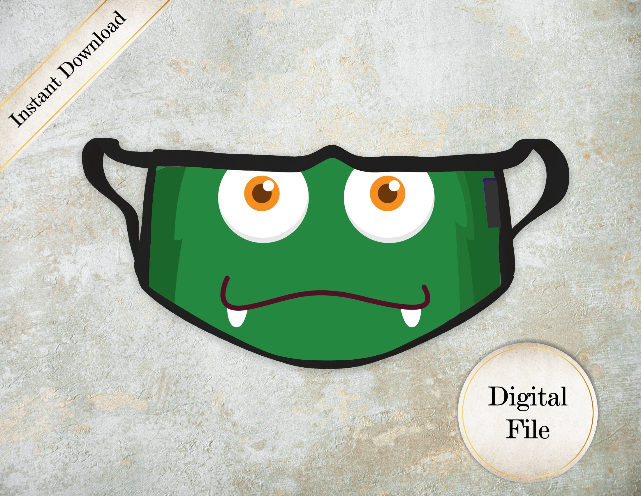 Funny Monster Face Mask Design Pack Kids Face Mask Images - Etsy