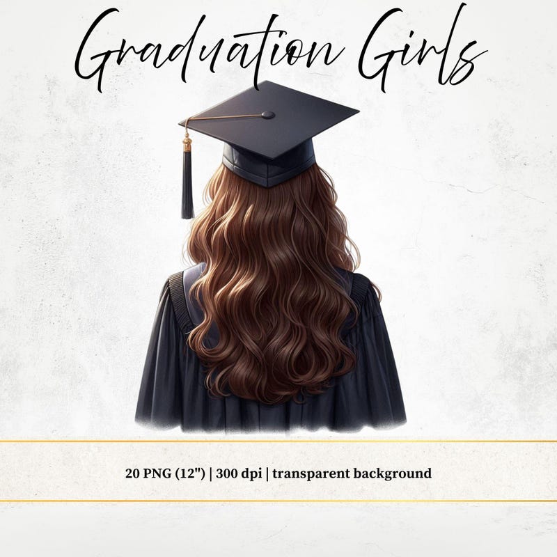 Graduation Girl Clipart - Etsy