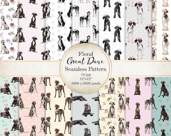 Great Dane Fabric Great Dane Black Coffee Dog Breed Fabric - Etsy