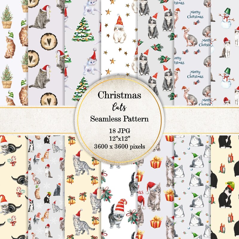Christmas Digital Paper - Etsy