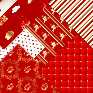 Red and Gold Prince/princess Seamless Pattern (digital Paper) - Etsy