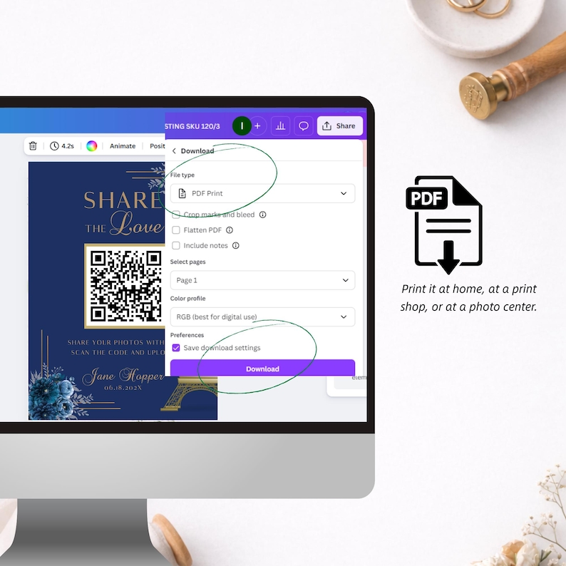 Share the Love QR Code Sign | Quinceanera Photo Capture Printable ...