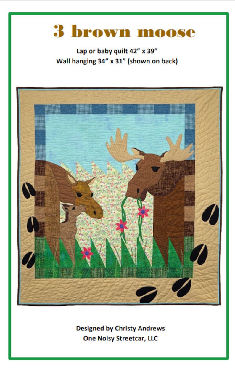3 Brown Moose Quilt Pattern - Etsy