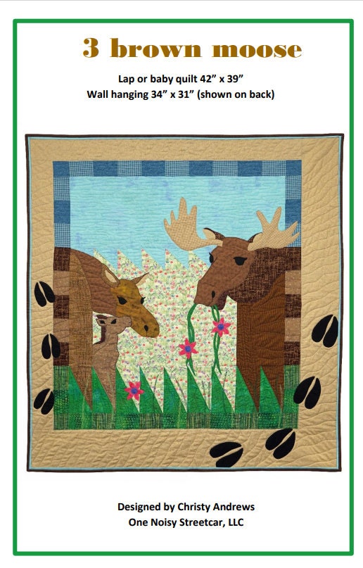 3 Brown Moose Quilt Pattern - Etsy