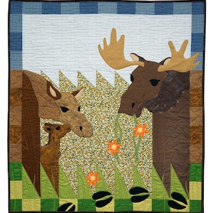 3 Brown Moose Quilt Pattern - Etsy