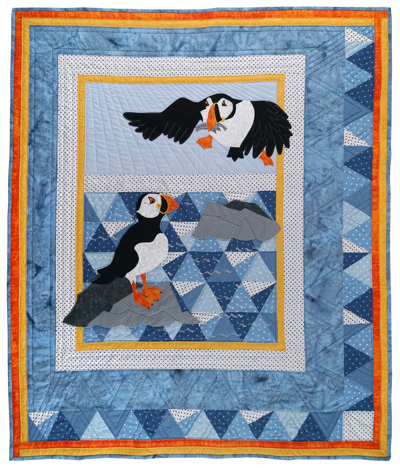 2 Funny Puffins Quilt Pattern - Etsy