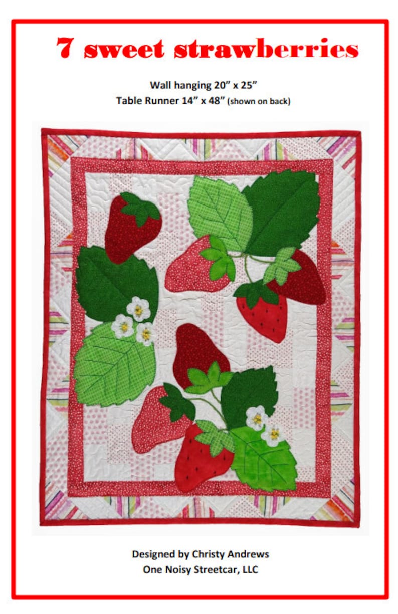7 Sweet Strawberries Quilt Patten - Etsy