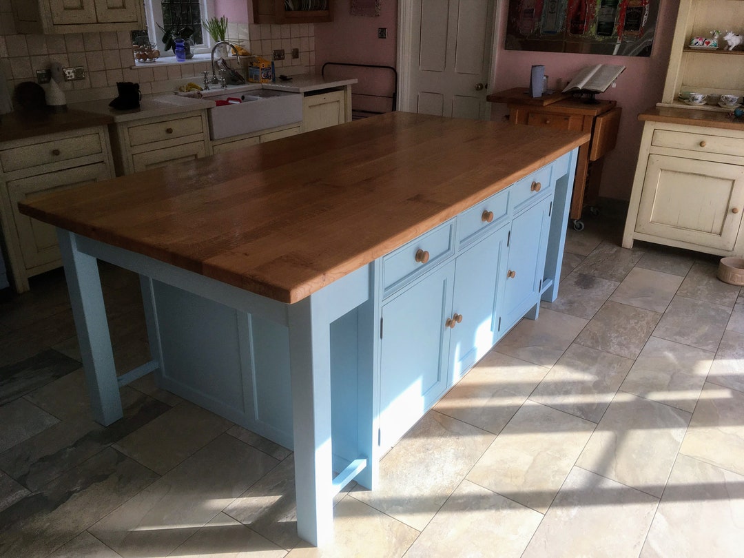 Large Solid Wood Island With Wide Board Oak Worktop - Etsy