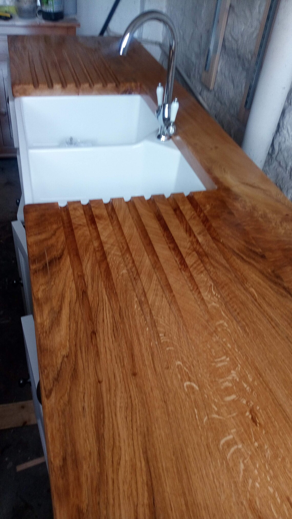 Handmade Double Belfast Sink Unit With Wide Board Oak Worktops - Etsy