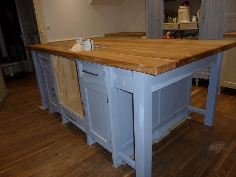 Large Solid Wood Island With Wide Board Oak Worktop - Etsy