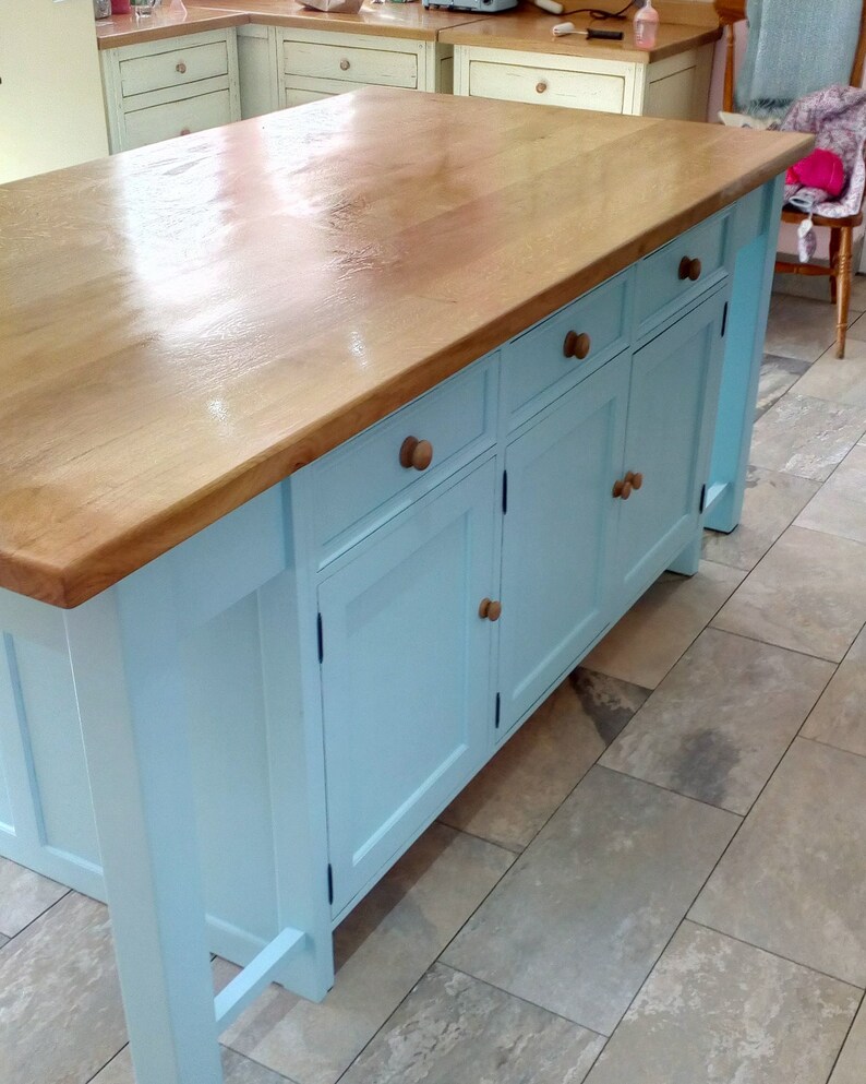Large Solid Wood Island With Wide Board Oak Worktop - Etsy