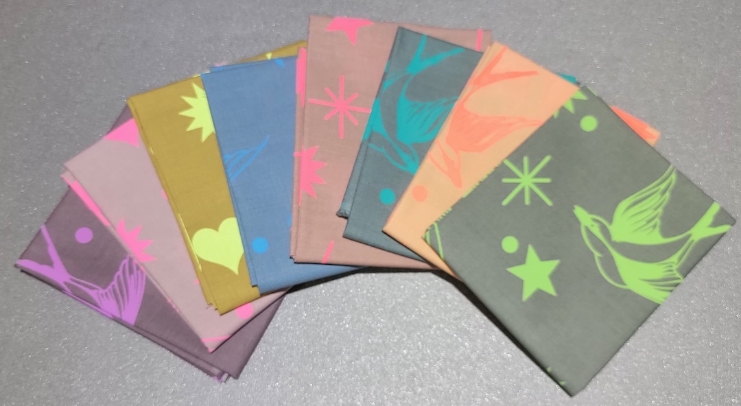 Tula Pink Neon Fairy Dust Fat Quarter Bundle - 8 Pcs || Everglow ...