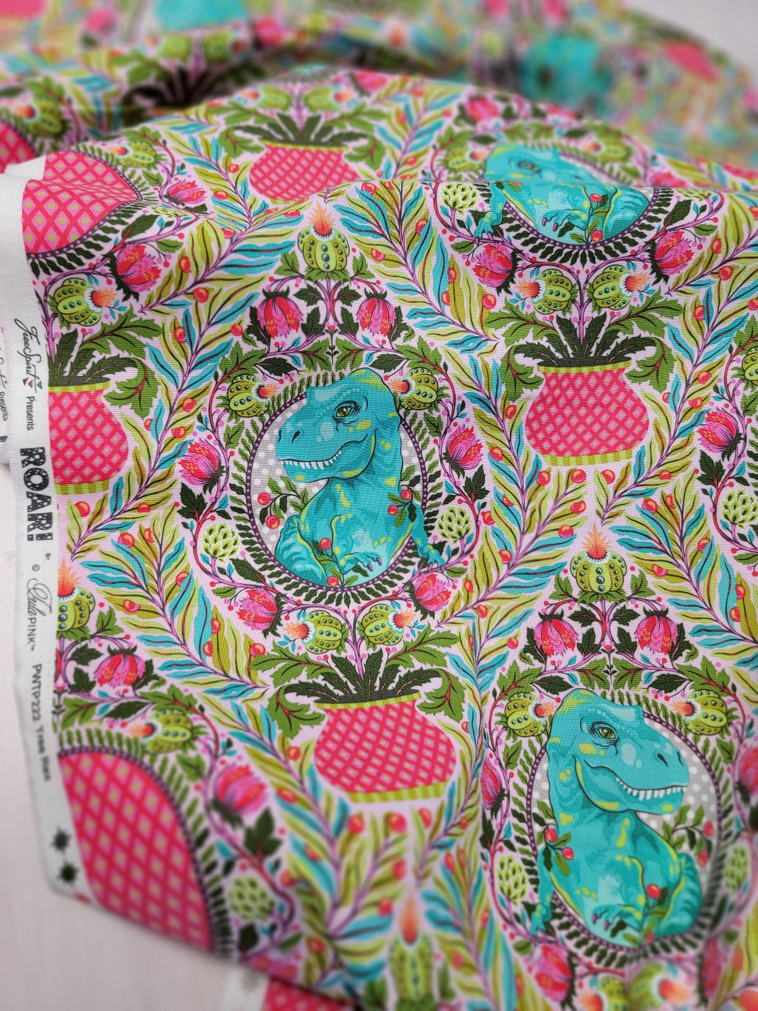 Tula Pink ROAR! || Tree Rex - Blush || Quilting Cotton - Etsy