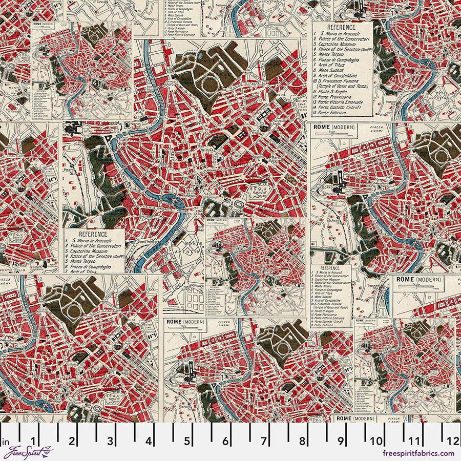 Tim Holtz Palette - Red Map || Red Collection || Free Spirit Fabrics - Etsy