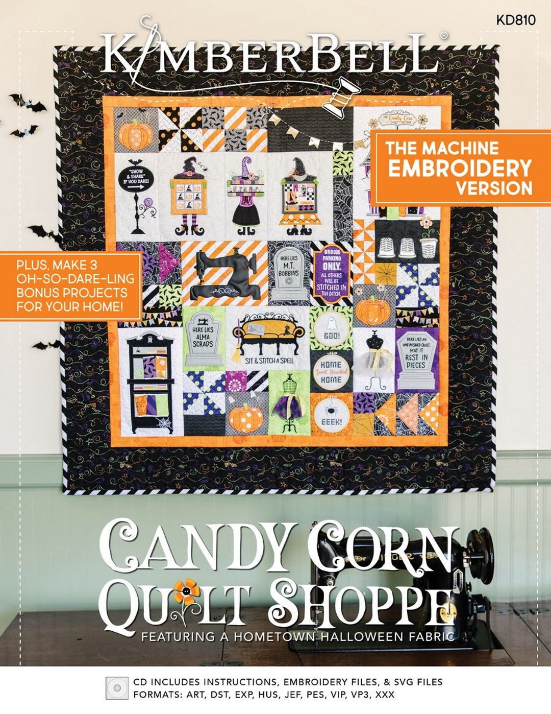 Kimberbell MACHINE Embroidery Candy Corn Quilt Shoppe - Etsy