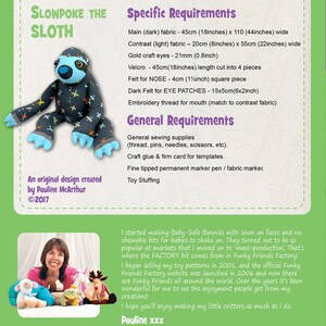 Slowpoke the Sloth - Funky Friends Stuffed Animal Pattern - Etsy