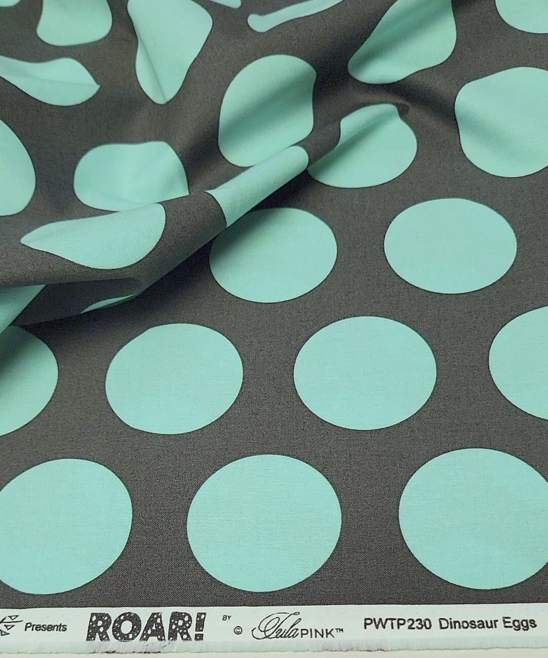 Tula Pink ROAR! || Dinosaur Eggs - Storm (2 1/4" Wide "eggs ...