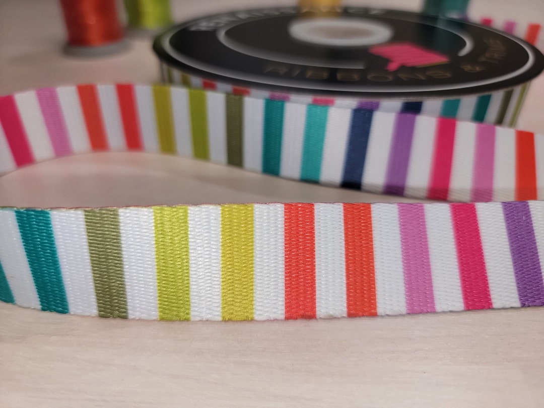 Tula Pink Disco Stripe - Rainbow/multi Webbing || 1 Inch Wide - Etsy