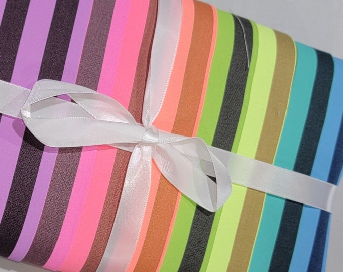 Tula Pink Neon Tent Stripe HALF YARD Bundle - 8 Pcs || Everglow || Neon ...