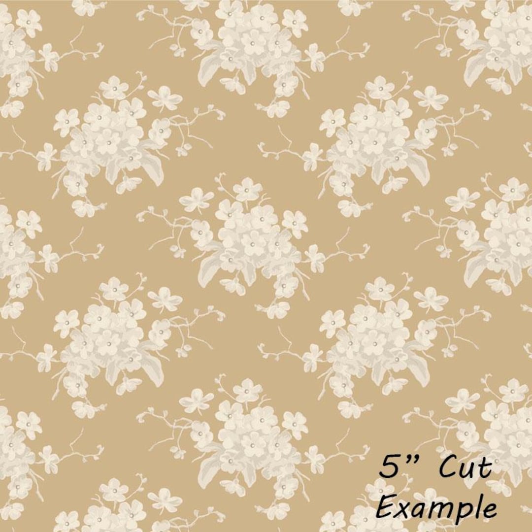 White Flower Sand || Sunday Brunch - Blue/sand || Tilda Fabric - Etsy
