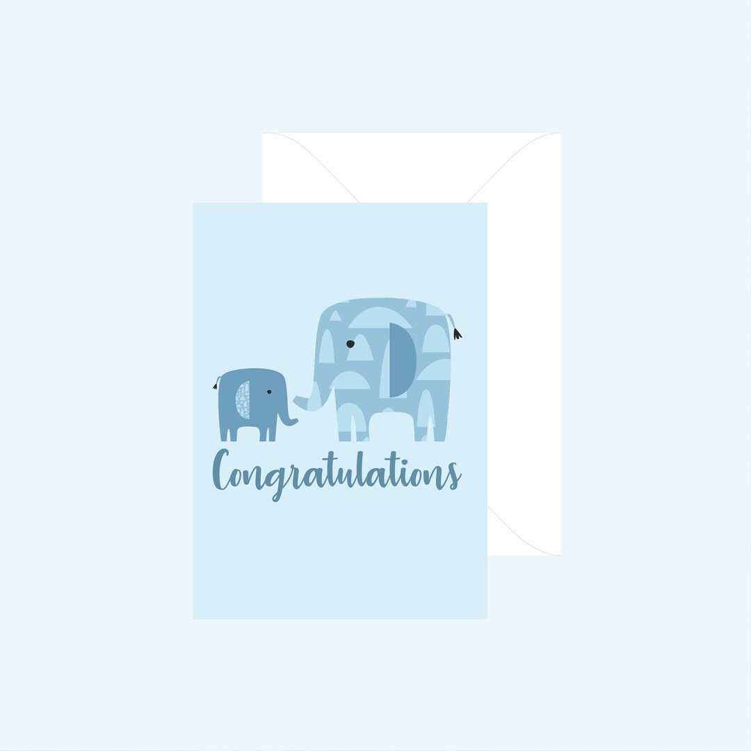 Blue Congratulations Card - Etsy