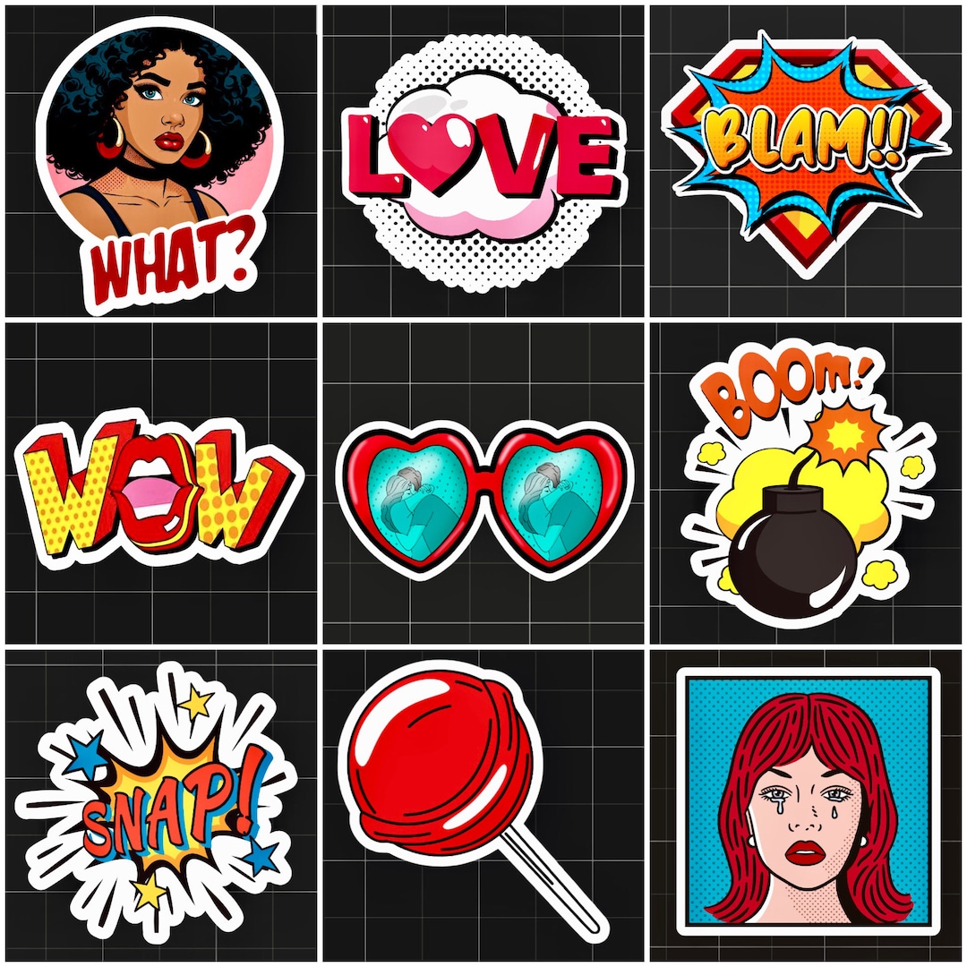 POP ART STICKERS Custom Stickers Planner Stickers Vinyl Stickers Retro ...