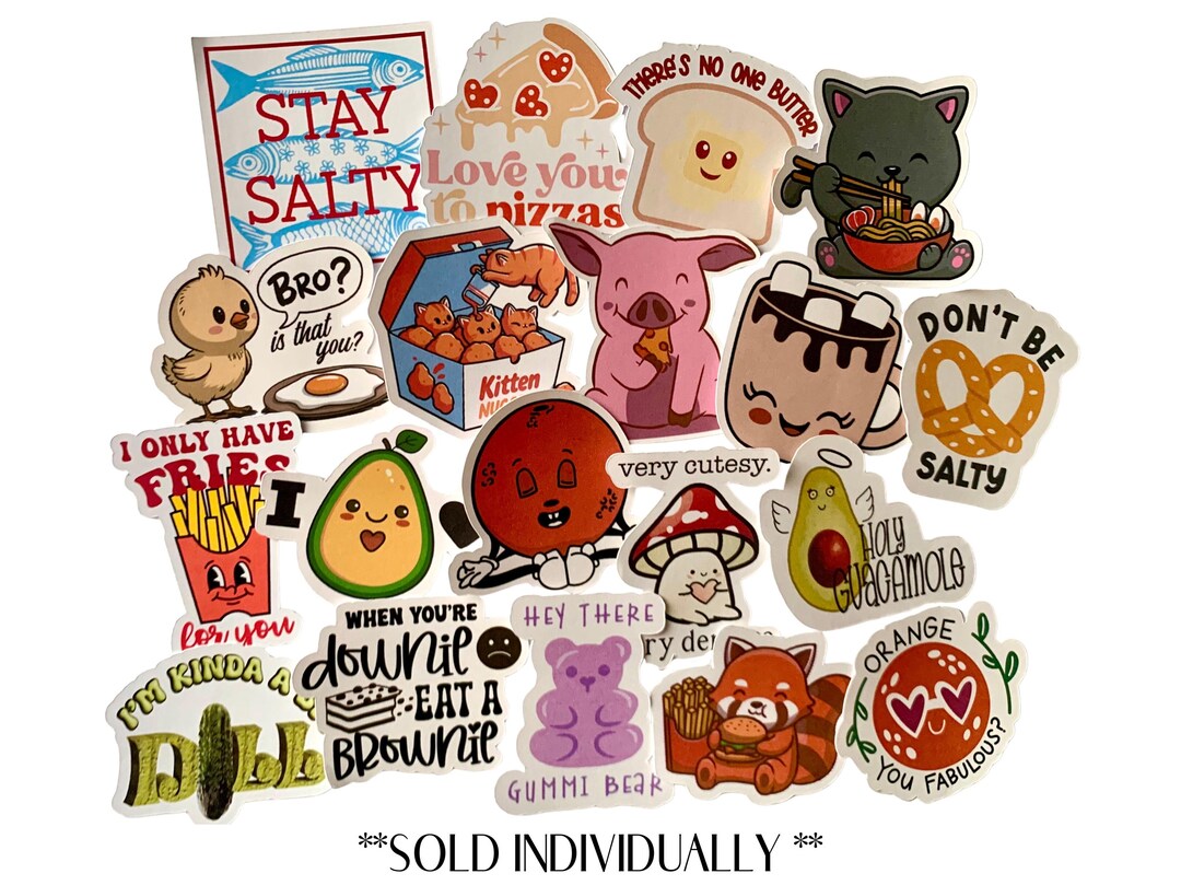 FOOD THEMED STICKERS (sold Individually) - Etsy