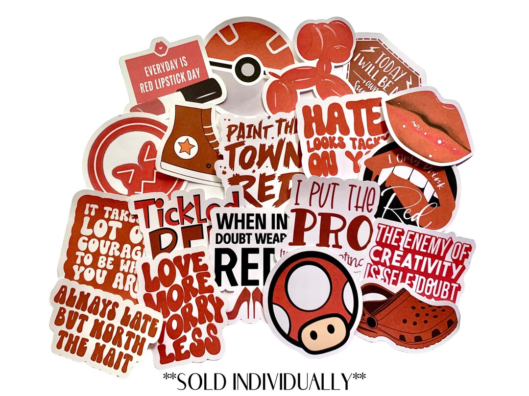 RED MONOCHROMATIC STICKERS (sold Individually) G - Etsy UK