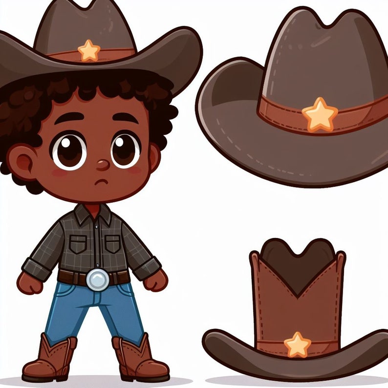 African American Cowgirl & Cowboy Clipart - Etsy