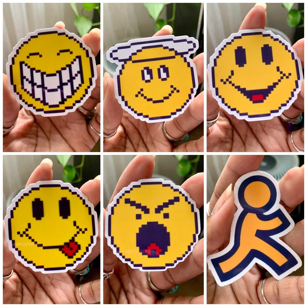 AIM MESSENGER STICKERS| Aim Emoji Stickers| Custom Away Message & Login ...