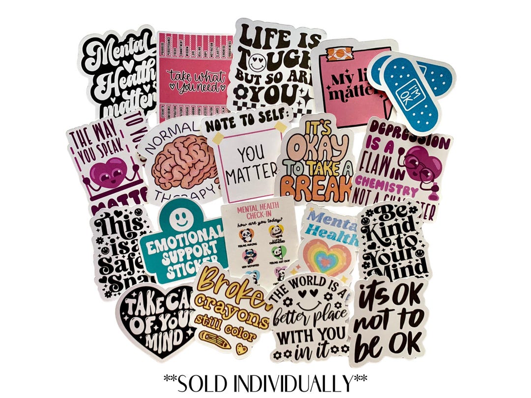 MENTAL HEALTH STICKERS (sold Individually) M - Etsy