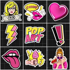 POP ART STICKERS Custom Stickers Planner Stickers Vinyl Stickers Retro ...