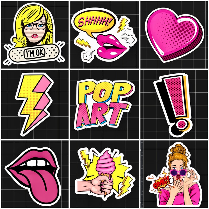 POP ART STICKERS Custom Stickers Planner Stickers Vinyl Stickers Retro ...
