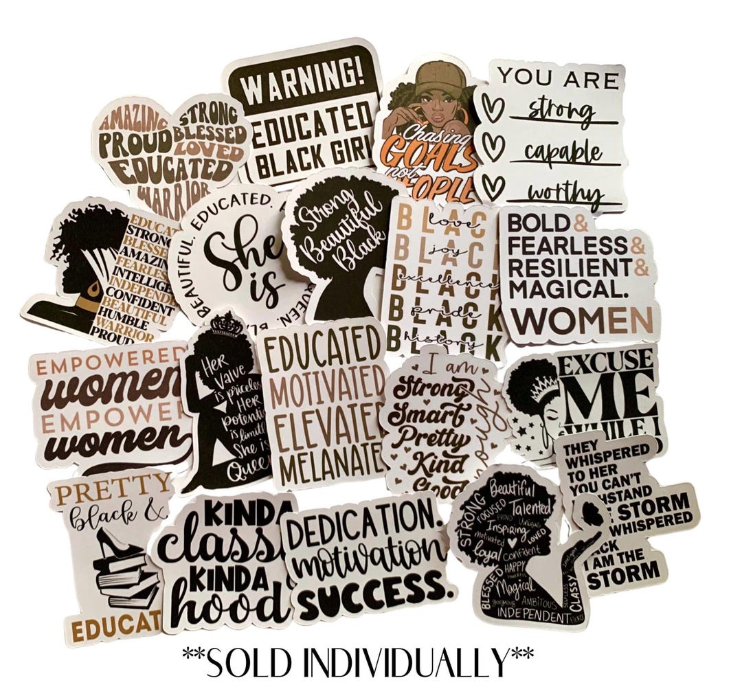 EDUCATED MELANATED STICKERS| Black Girl Stickers (sold Individually) G ...
