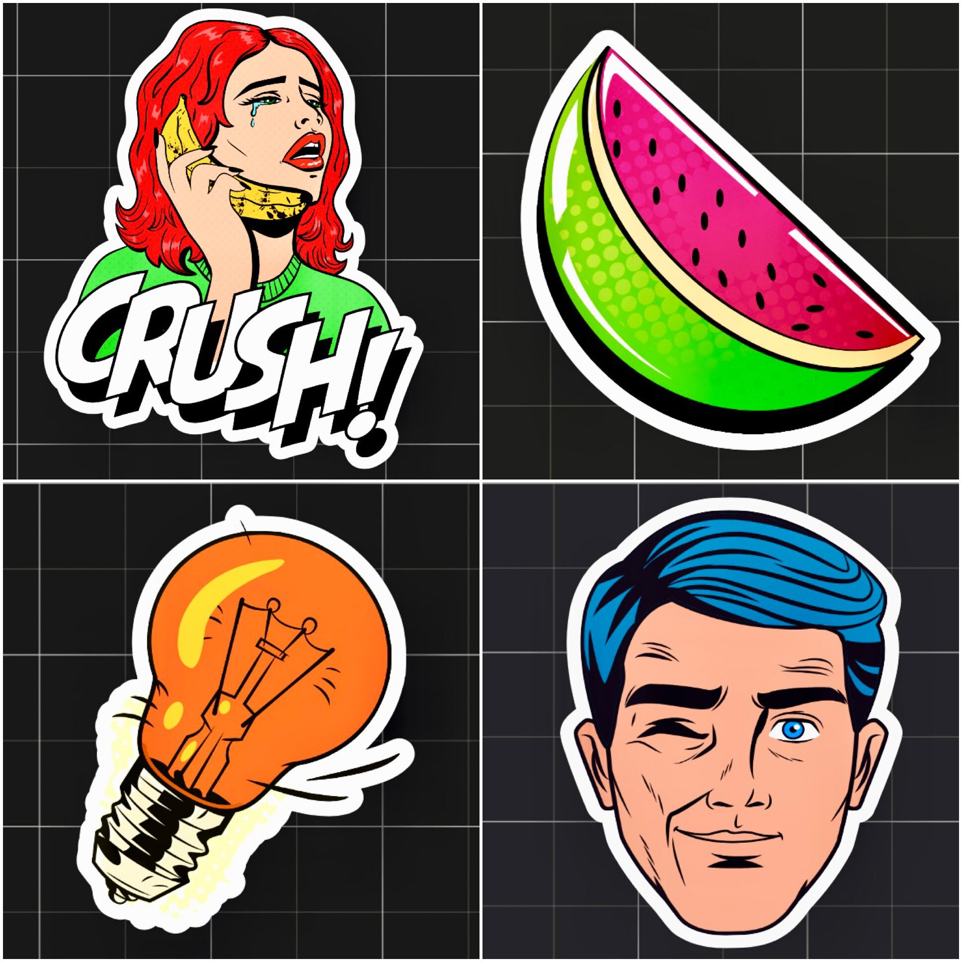 POP ART STICKERS Custom Stickers Planner Stickers Vinyl Stickers Retro ...