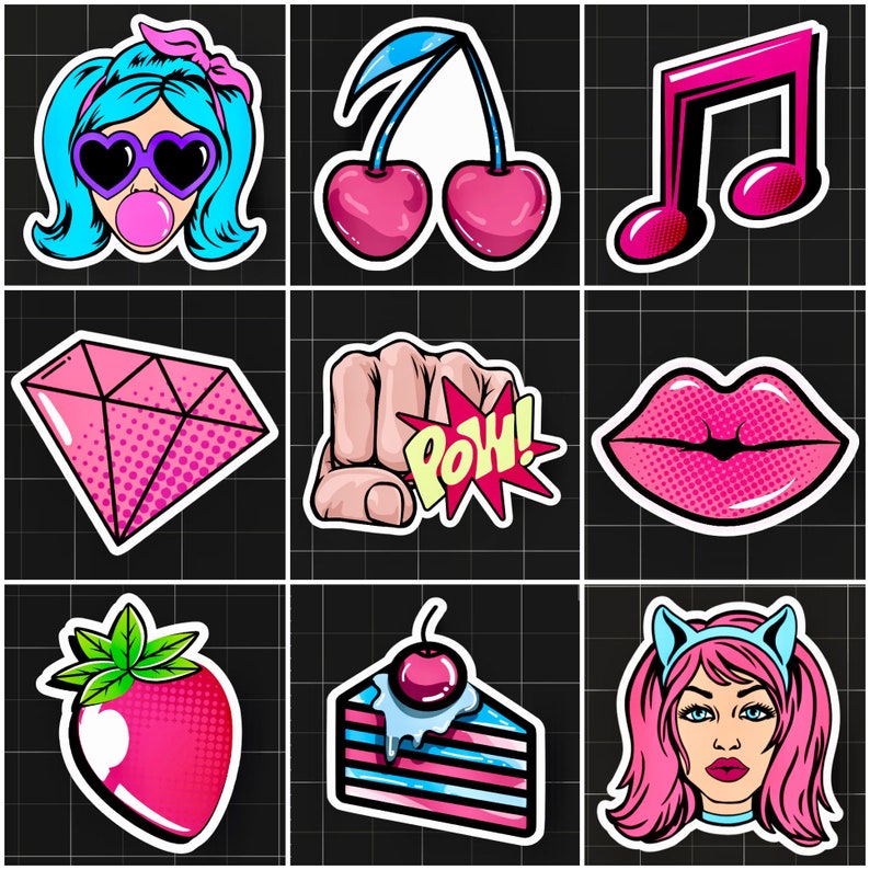 POP ART STICKERS Custom Stickers Planner Stickers Vinyl Stickers Retro ...