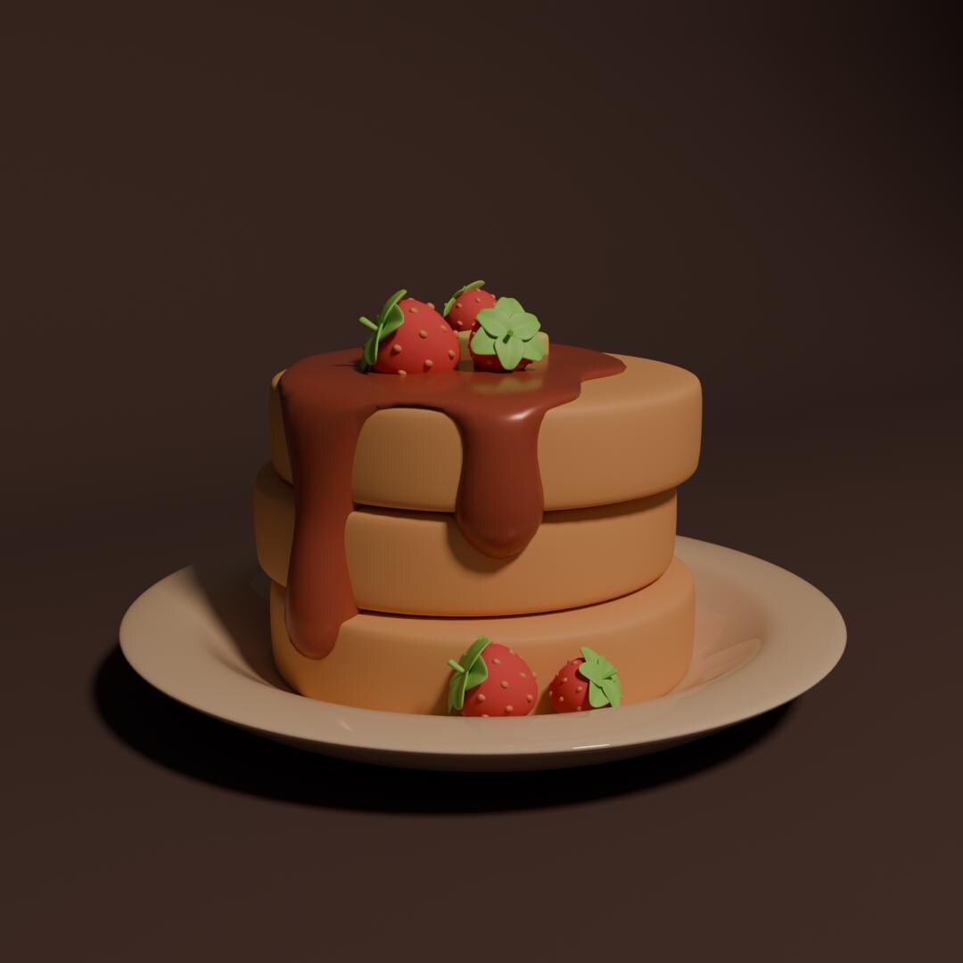 Stylized Pancake Stack STL Model: 3D Printable Food Art (digital File ...
