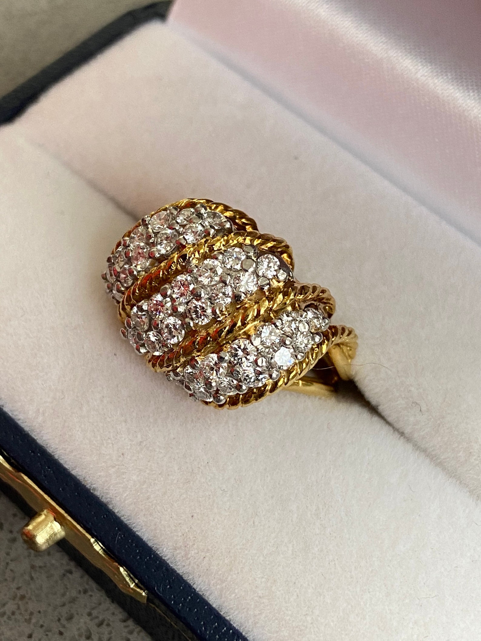 Vintage 18k Yellow Gold 1.00ctw G-H/VS Rope Style Ring - Etsy