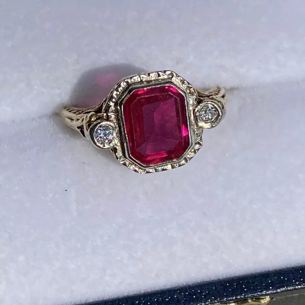 Ruby Filigree Ring - Etsy