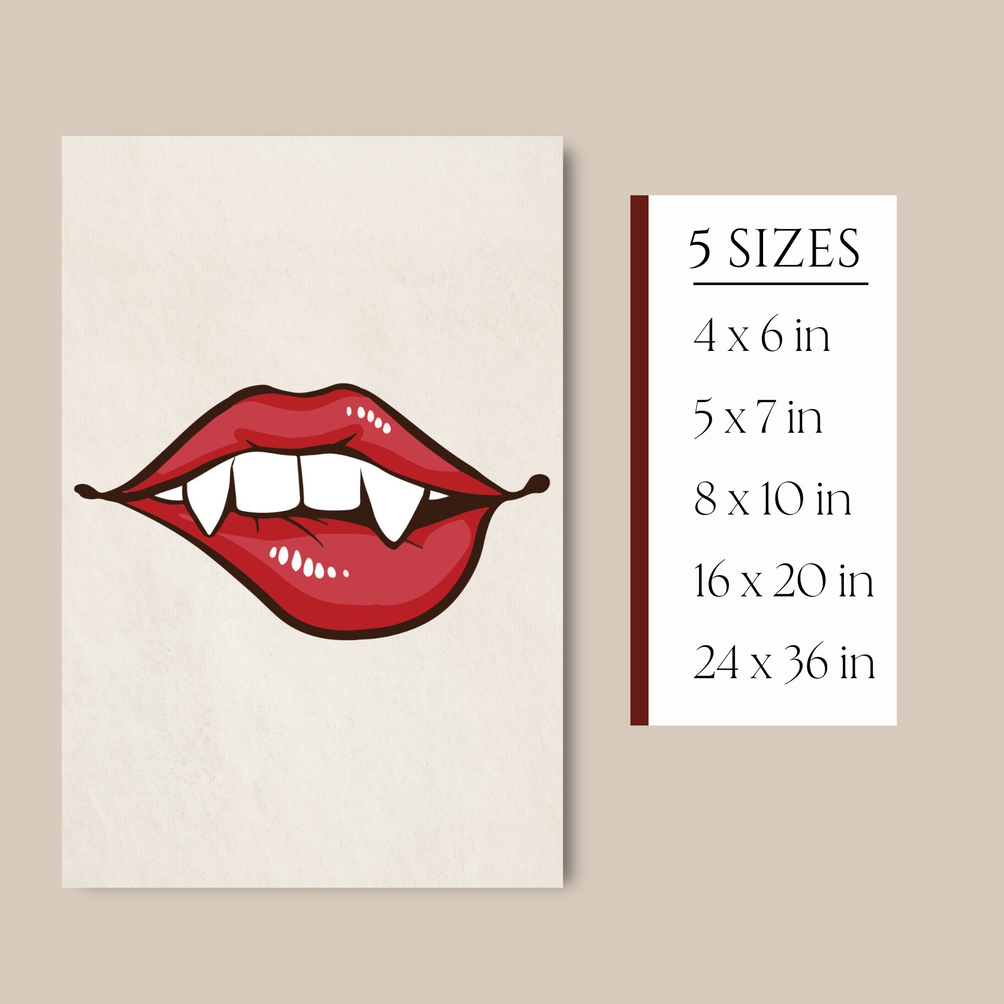 Pop Art Vampire Lips Printable Halloween Wall Decor - Digital Download ...