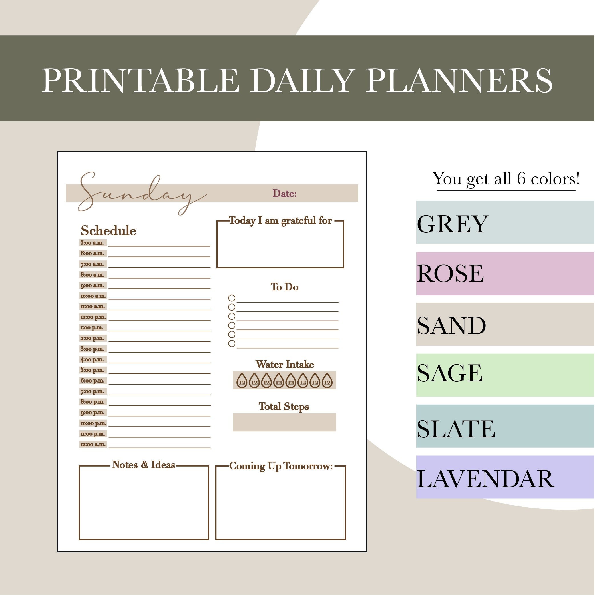 Printable Day Planner - Etsy