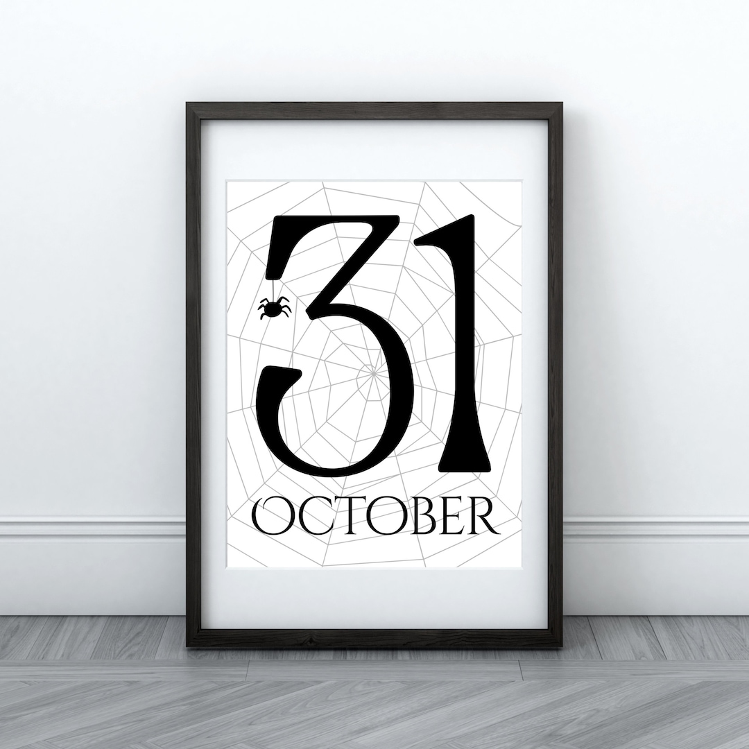 October 31 Printable Halloween Wall Decor Digital Download - Etsy