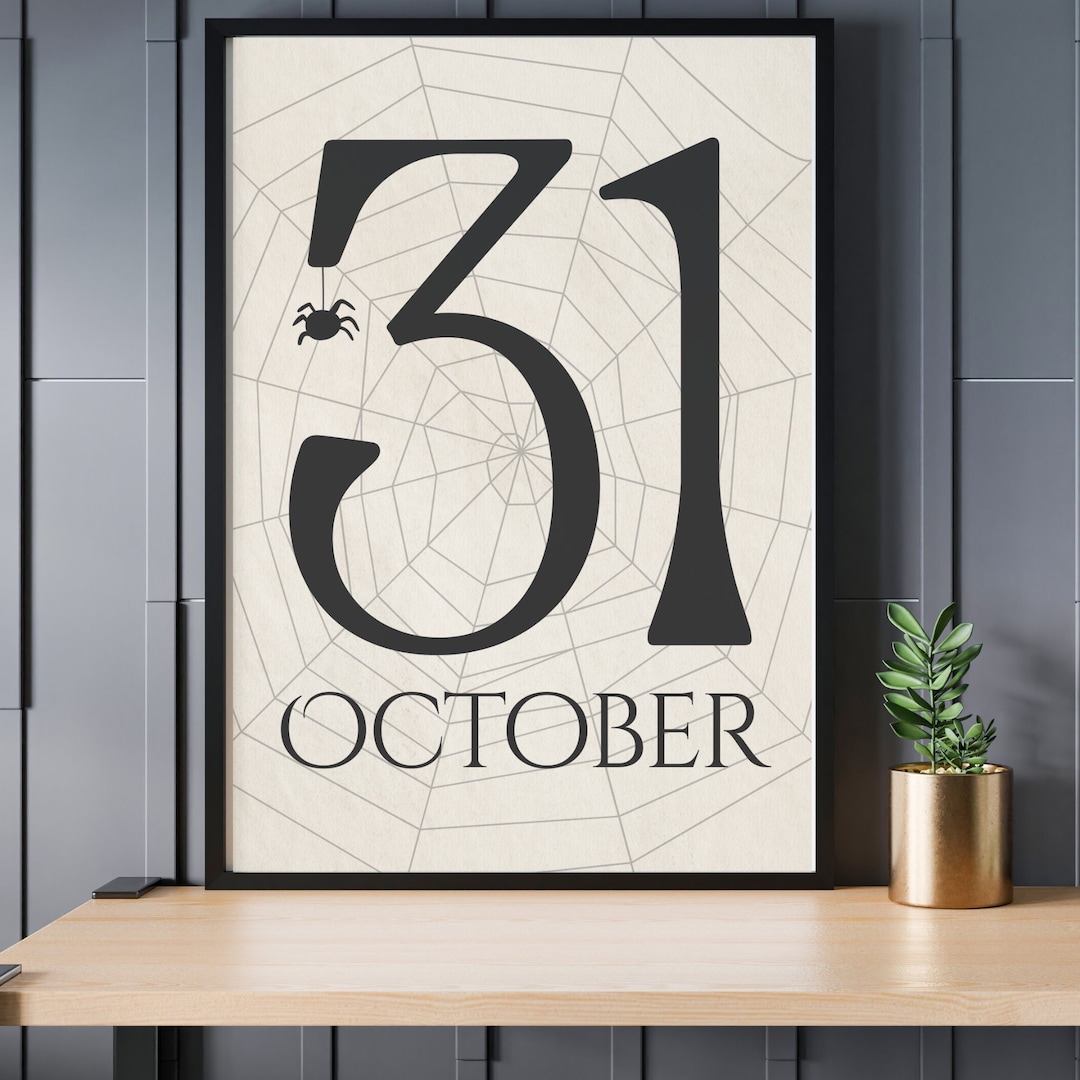 October 31 Printable Halloween Wall Decor - Digital Download - Etsy