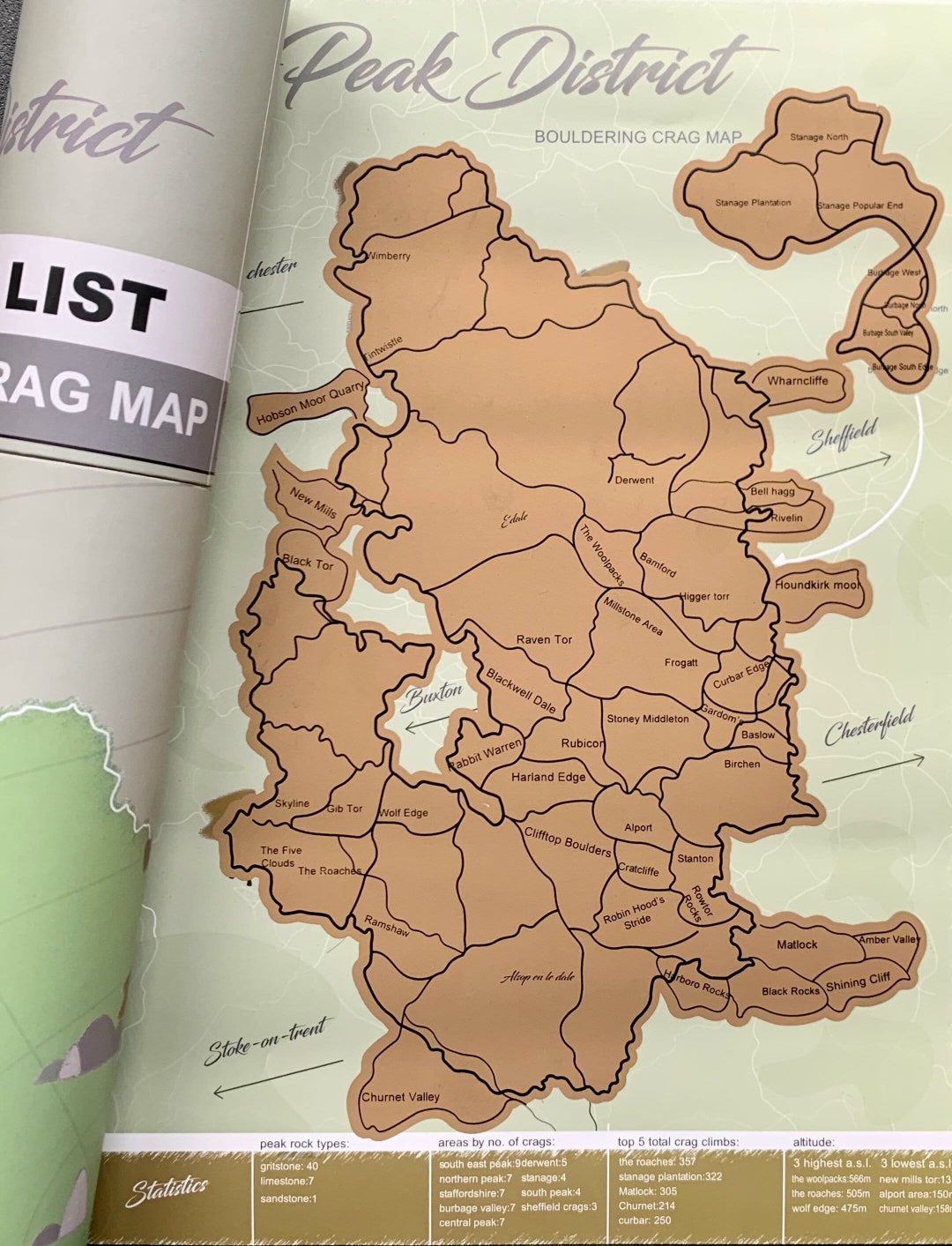 Rock Climbing Scratch Map - Bouldering in the Peak District - Etsy UK