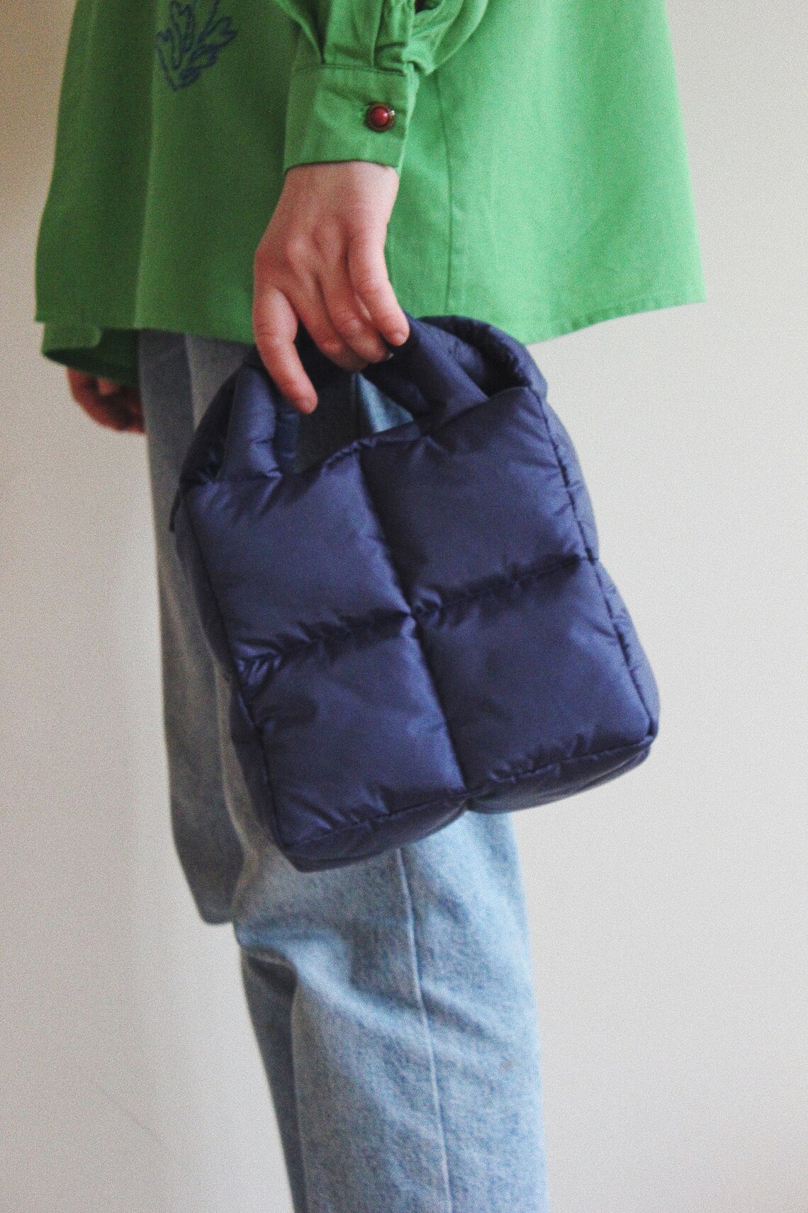 MINI PILLOW PUFFER Essential Bag in Navy Blue, Tote Bag - Etsy