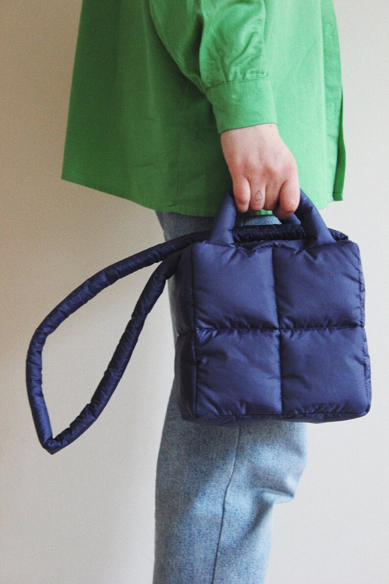 MINI PILLOW PUFFER Essential Bag in Navy Blue Tote Bag - Etsy