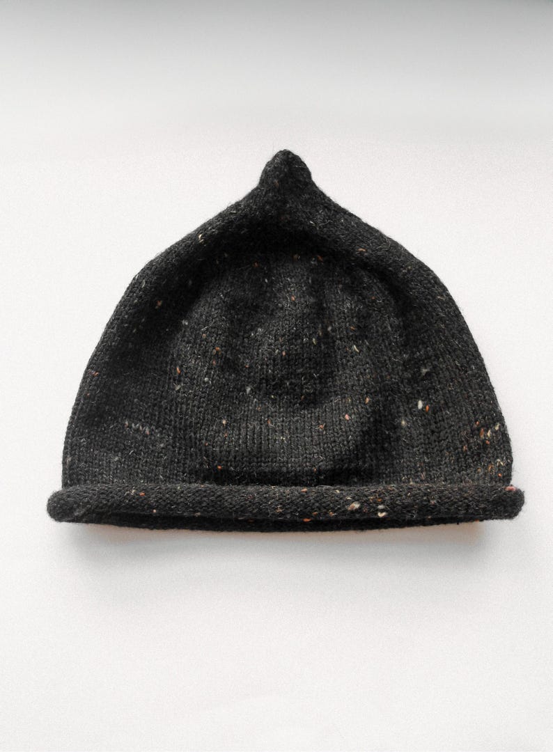 Speckled Tweed Teletubby Hat in Black, Nipple Beanie Hat - Etsy