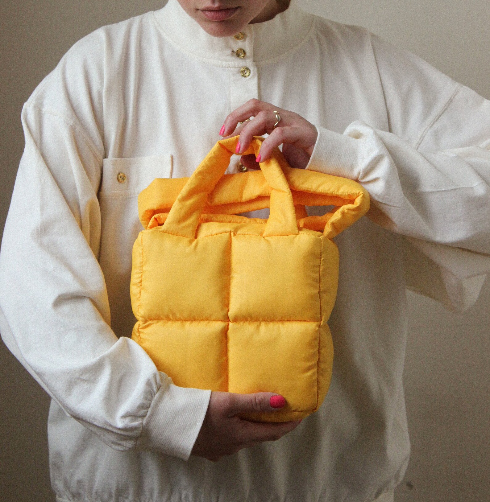 MINI PILLOW PUFFER Essential Bag in Yellow Yolk , Tote Bag - Etsy
